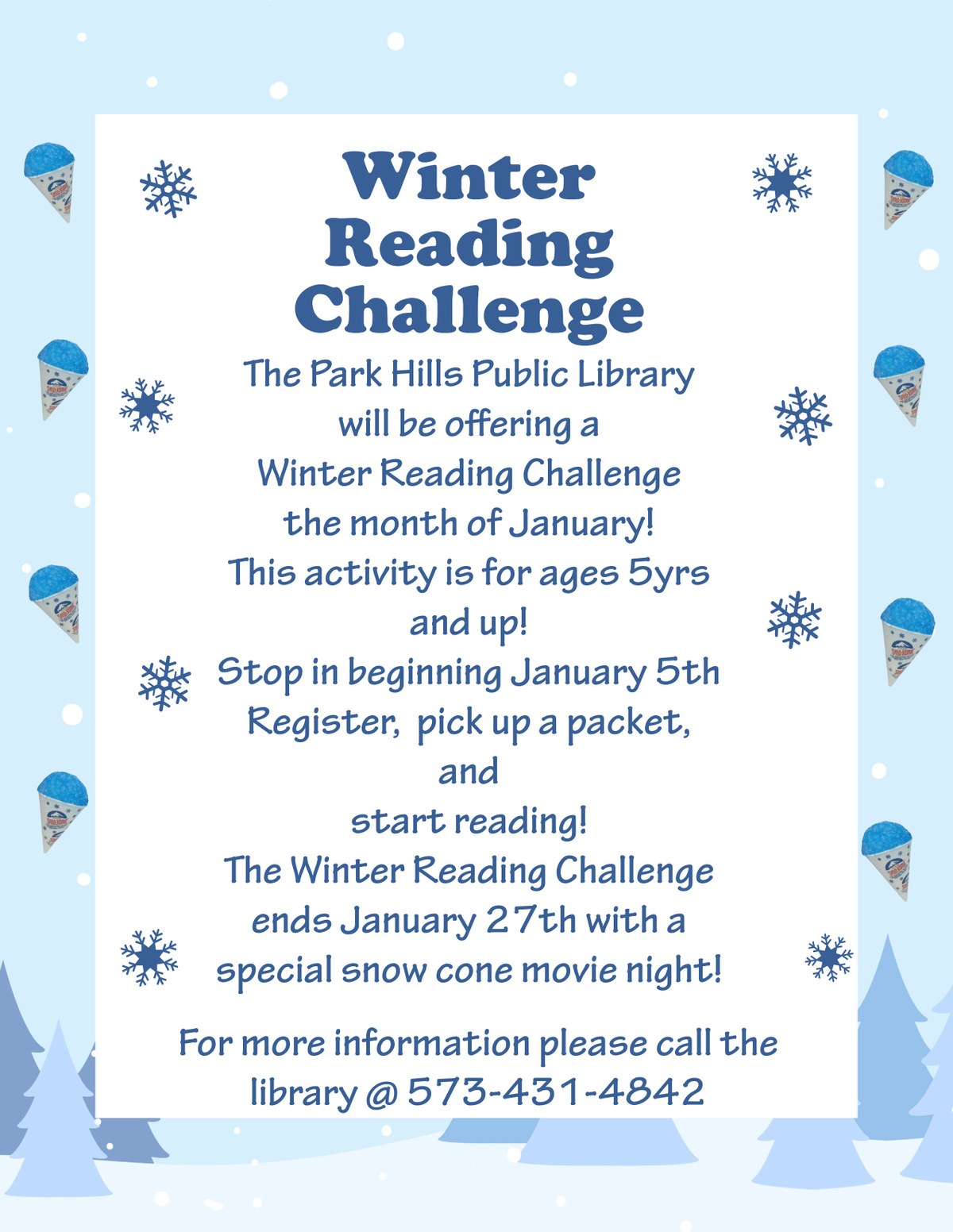 Kid's Winter Reading Challenge — Park Hills Public Library