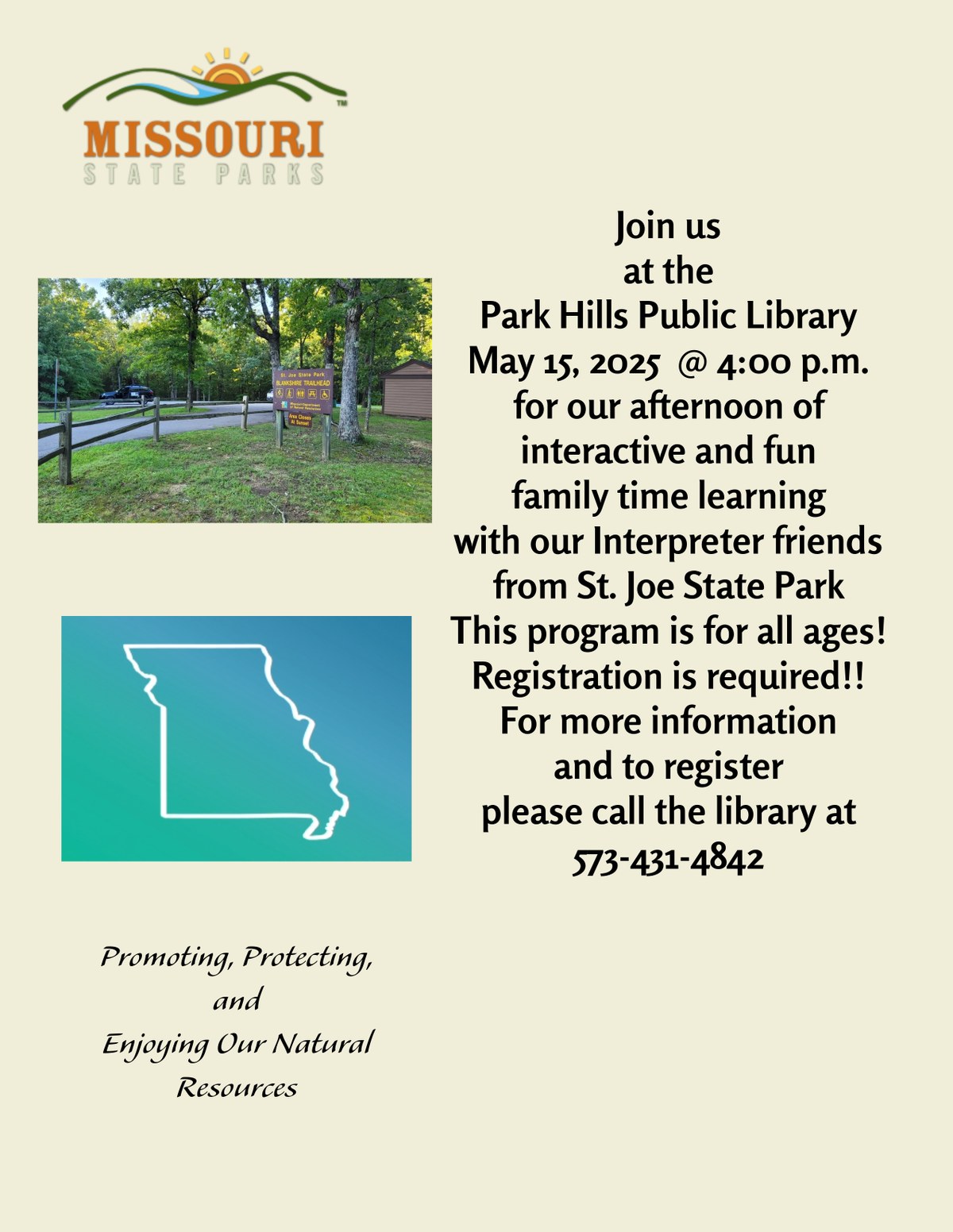 St.Joe Park Family Day Program — Park Hills Public Library